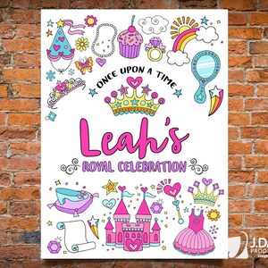 Princess Birthday Party, Royal Celebration, Custom Poster Decoration - Etsy