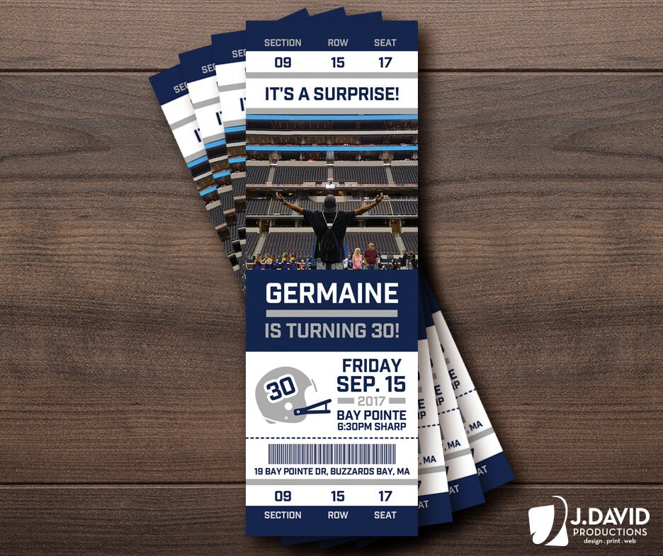 Football Fan Favorite Sports Ticket Custom Invitation Save - Etsy