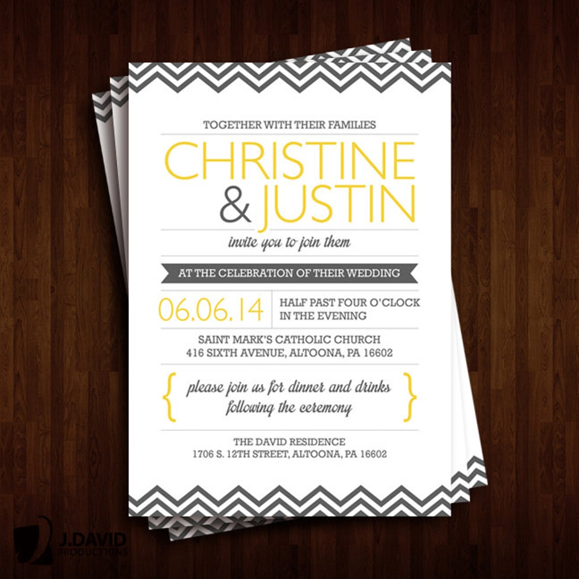 Casual Contemporary and Fun Wedding Invitation | Etsy