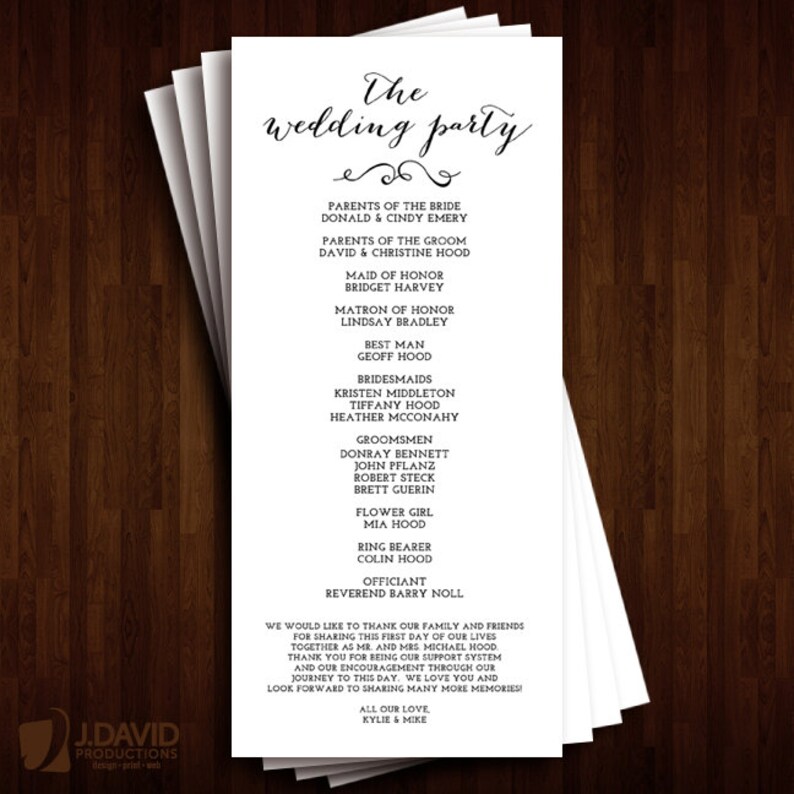 Rustic Stylish and Classy Simple Wedding Programs - Etsy