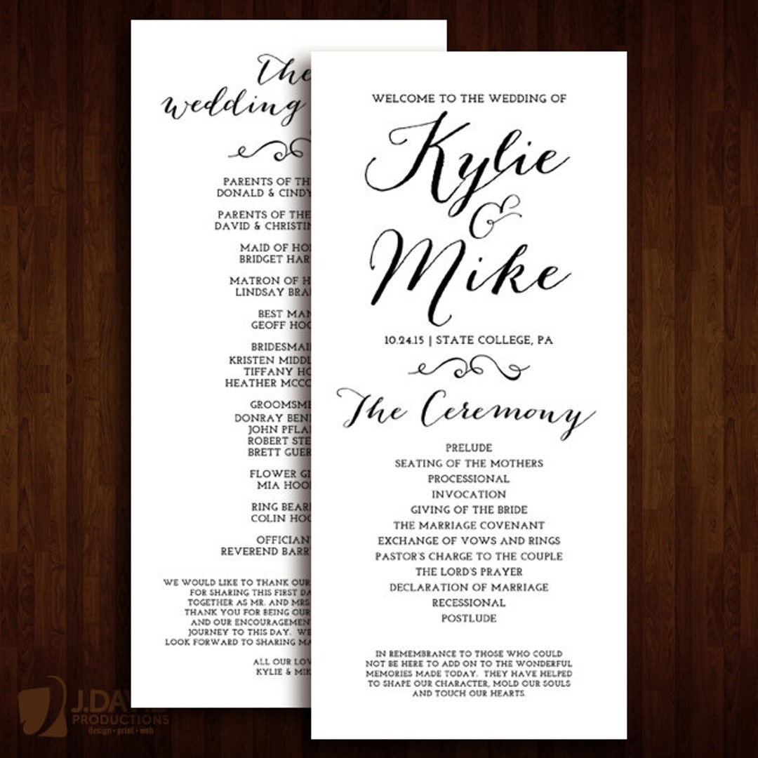 Rustic, Stylish and Classy, Simple, Wedding Programs - Etsy