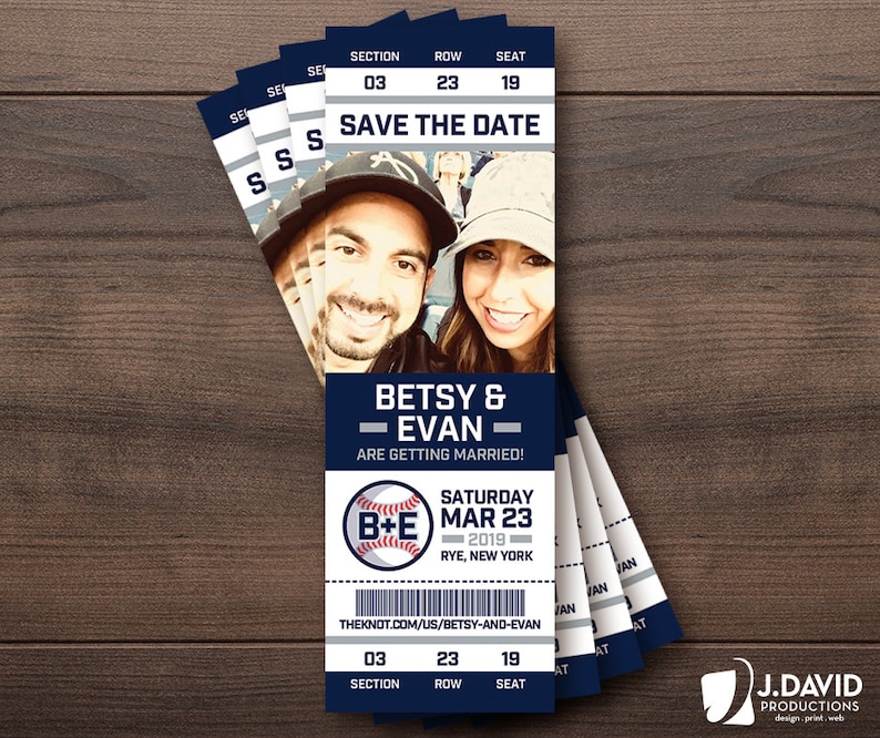 Baseball Fan Favorite Sports Ticket, Custom Invitation, Save the Date ...