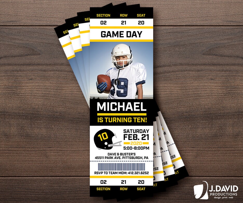 Football Fan Favorite Sports Ticket Custom Invitation Save - Etsy