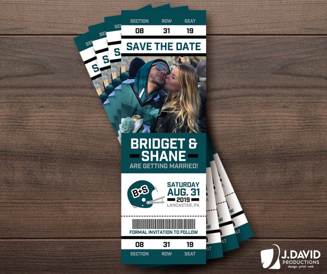 Football Fan Favorite Sports Ticket Custom Invitation Save - Etsy