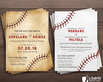 Printable Wedding Invitation Suite / Baseball Wedding Invite Set Invite ...