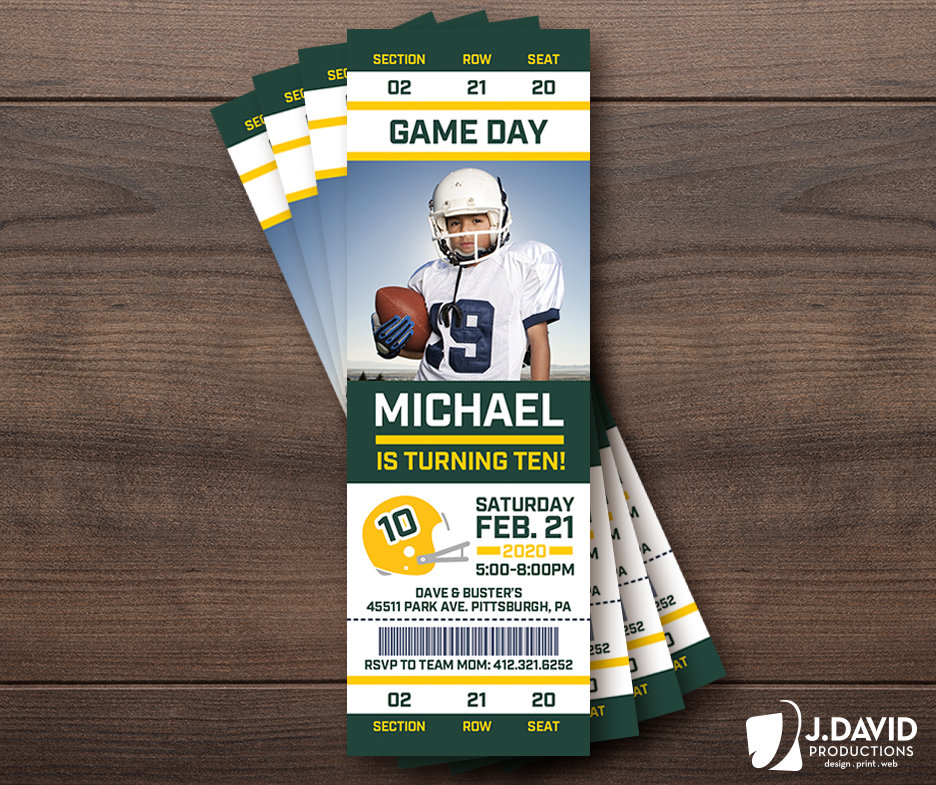 Football Fan Favorite Sports Ticket Custom Invitation Save | Etsy