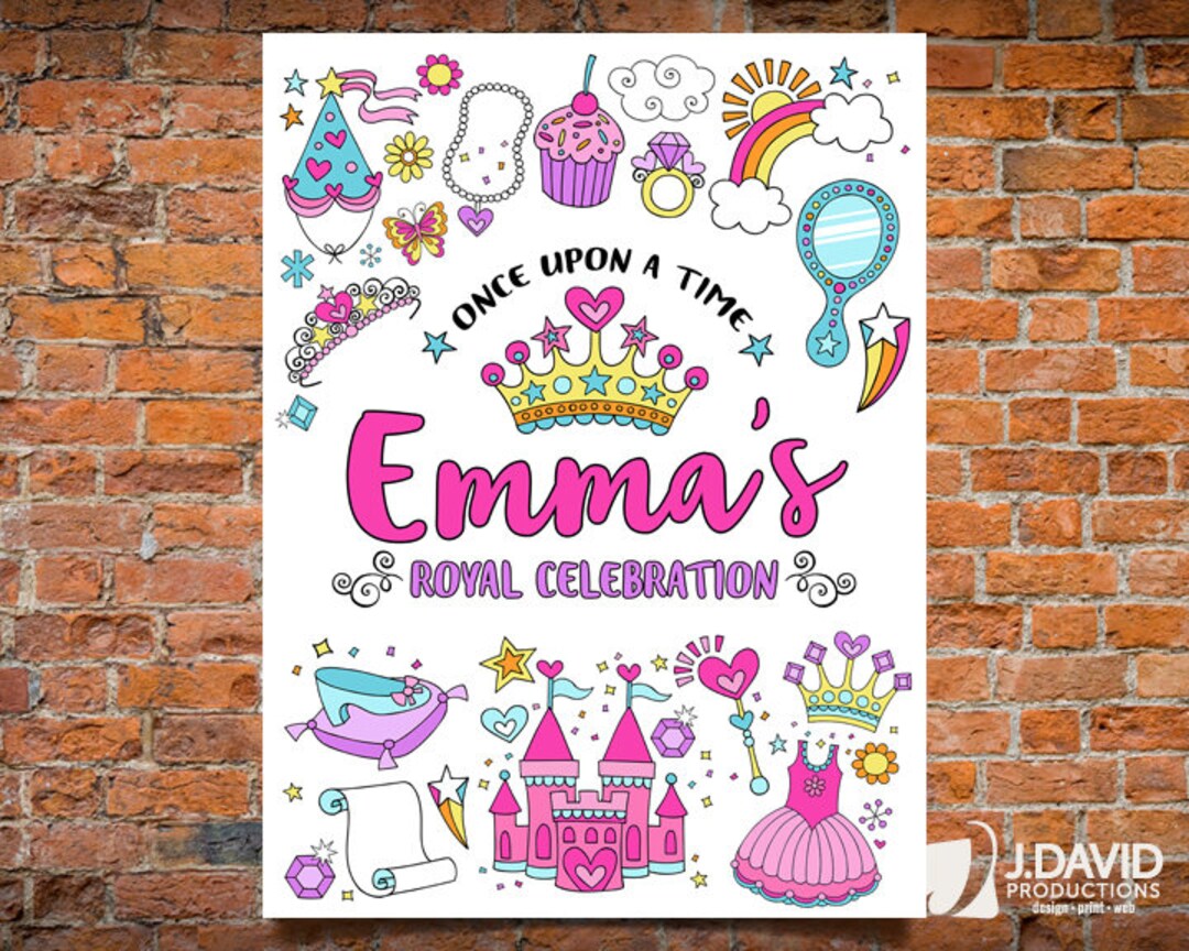 Princess Birthday Party Royal Celebration Custom Poster - Etsy