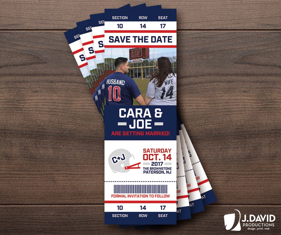 Football Fan Favorite Sports Ticket Custom Invitation Save | Etsy