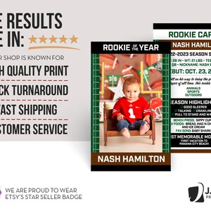 Football Player Card, Rookie of the Year, First Down, MVP, Touchdown ...