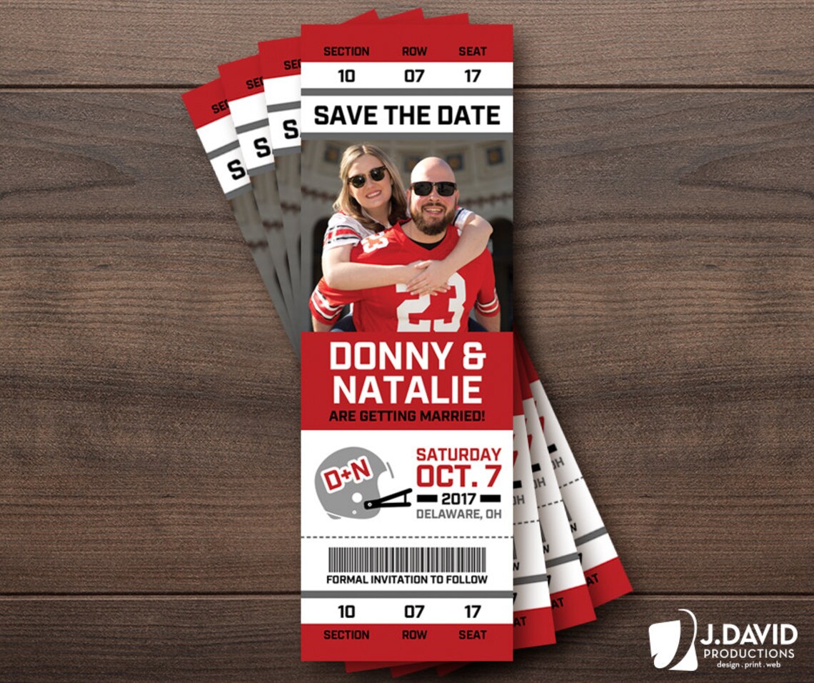 Football Fan Favorite Sports Ticket Custom Invitation Save - Etsy