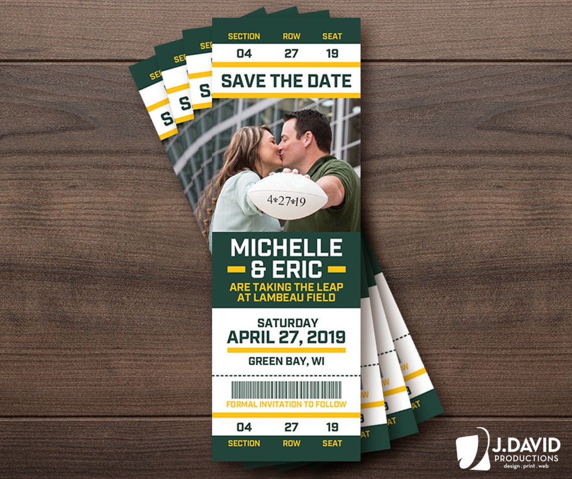 Football Fan Favorite Sports Ticket Custom Invitation Save | Etsy