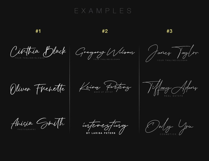 Handwritten Signature Logo, Script Signature, Photography Logo ...