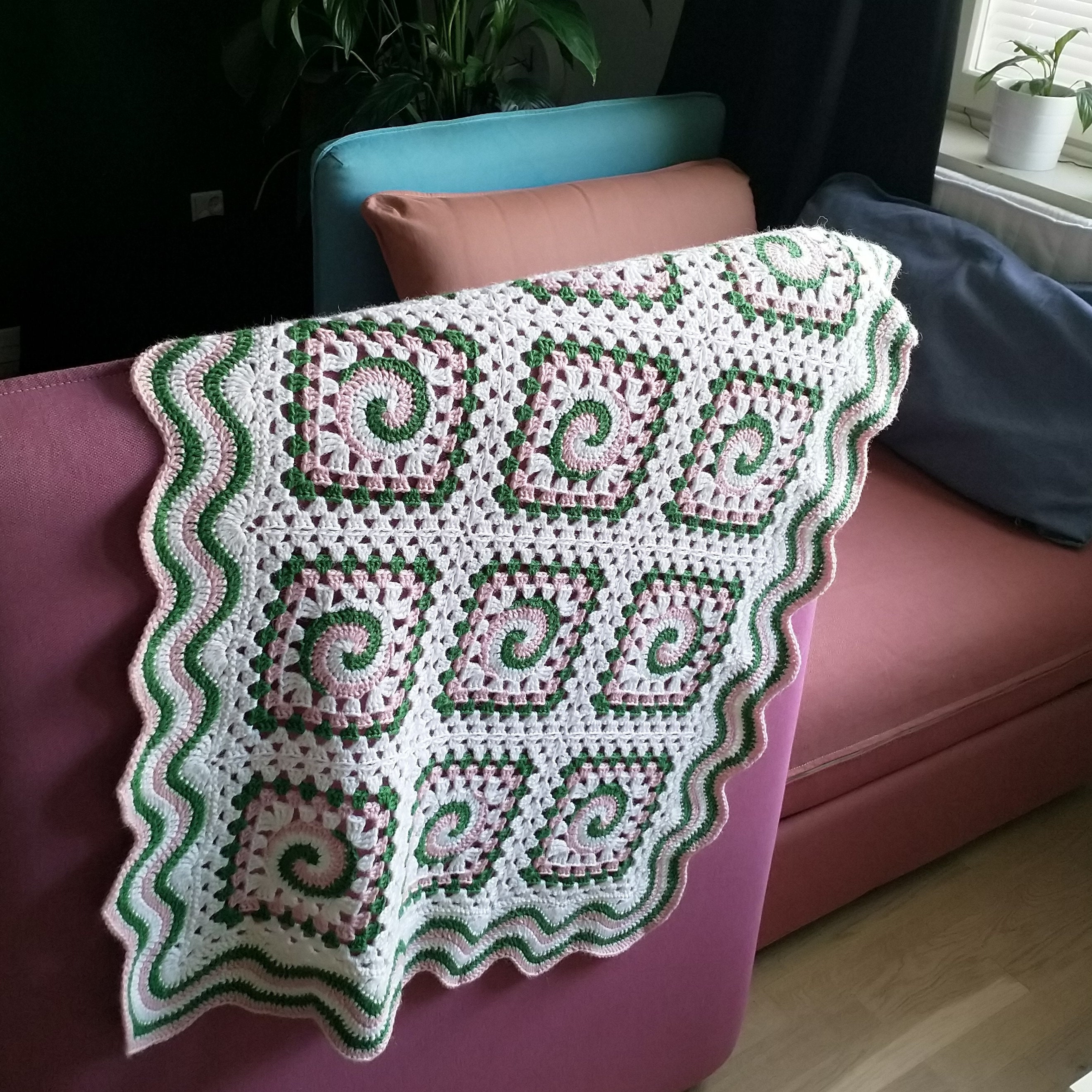 CROCHET PATTERN and CHART: Swirl-3 Baby Blanket - Etsy