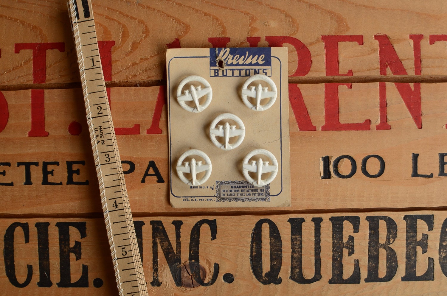 Airplane Buttons Vintage Buttons on Original Card 1940s "prevue Buttons ...