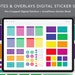 Notes & Overlay Shapes Digital Planning Sticker Set in Neon Colors ...