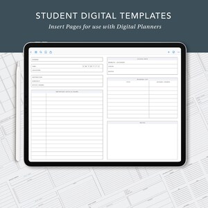 Student Insert Pages for Digital Planning | Digital Planner, Goodnotes ...