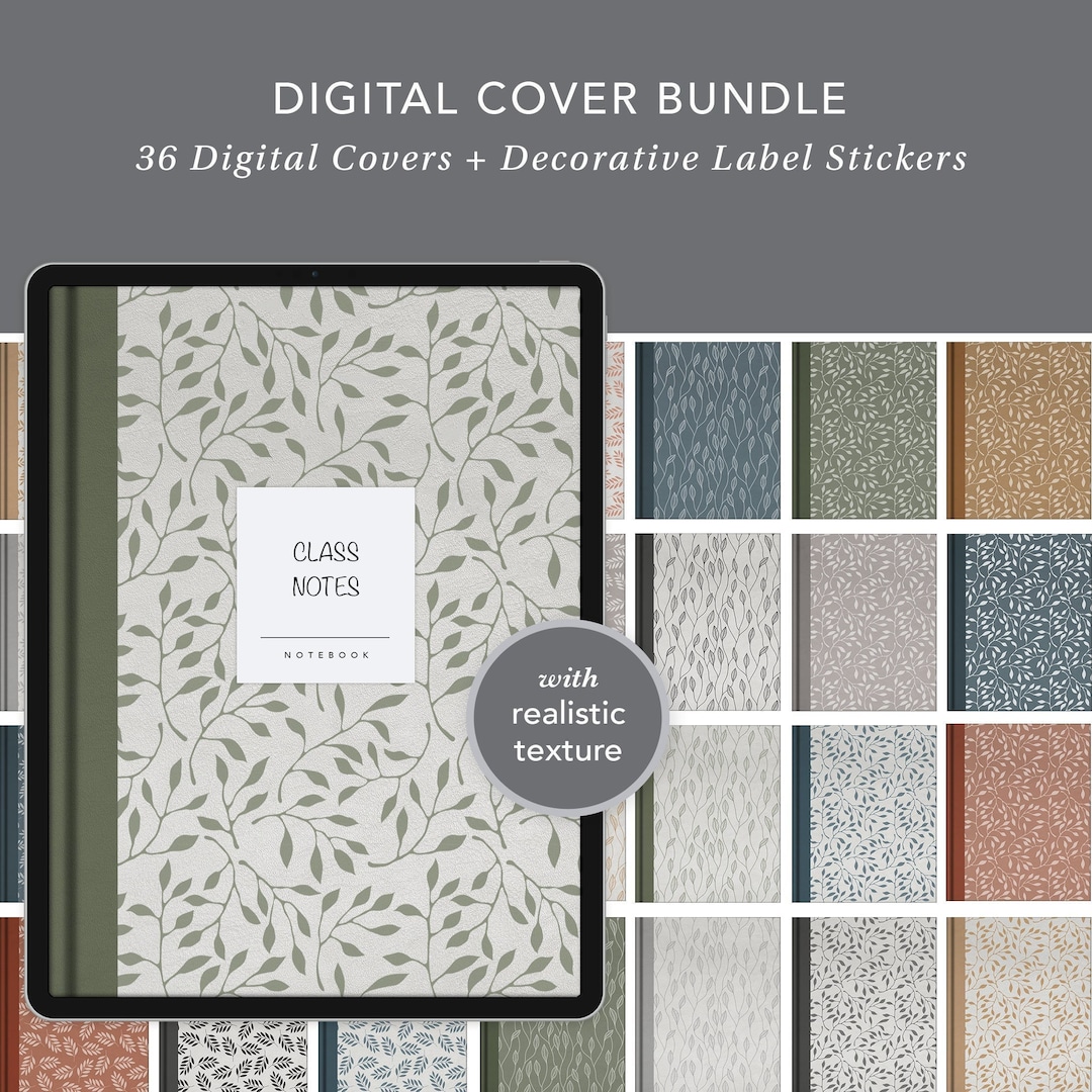 Digital Cover Bundle: Greenery | Digital Cover, Goodnotes Cover ...