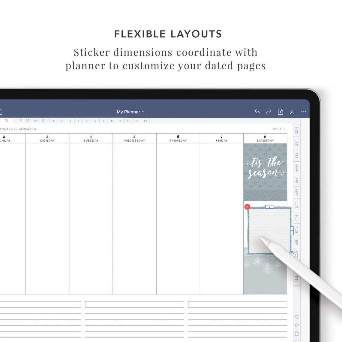 Winter Digital Planning Sticker Set Goodnotes Stickers | Etsy