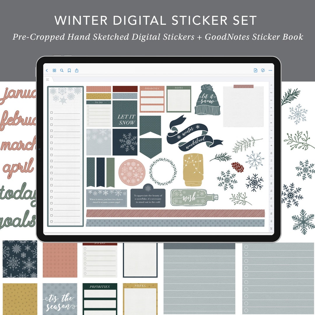 Winter Digital Planning Sticker Set | Goodnotes Stickers, Goodnotes ...