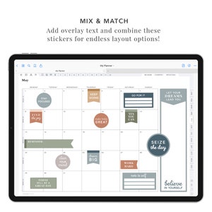 Motivational Digital Planning Sticker Set | Goodnotes Stickers ...