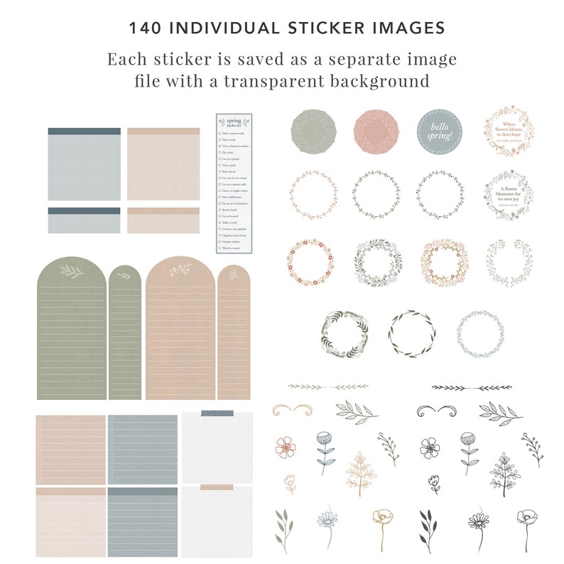 Spring Digital Planning Sticker Set Goodnotes Stickers - Etsy
