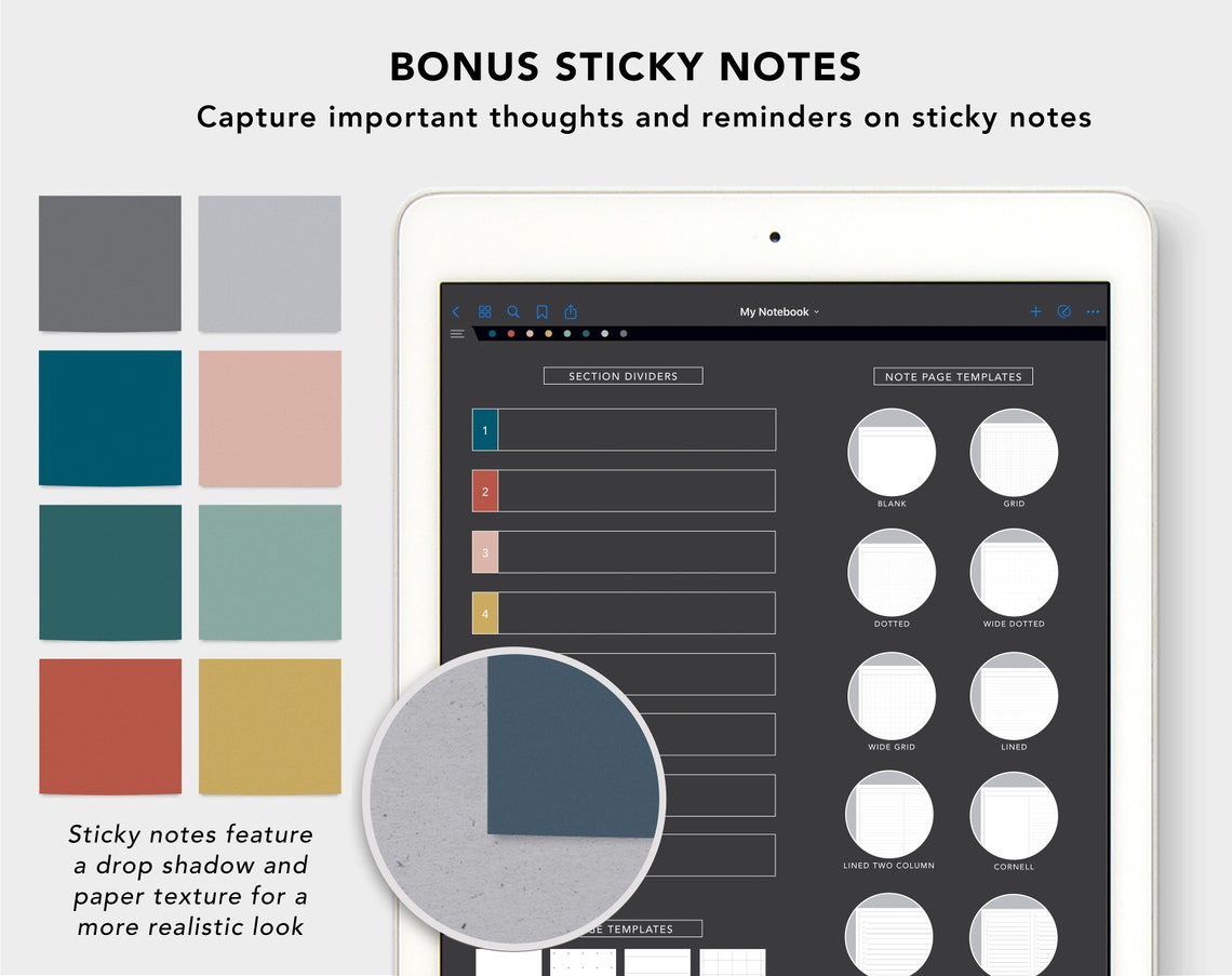Dark Mode Digital Notebook Goodnotes Notebook Digibujo - Etsy