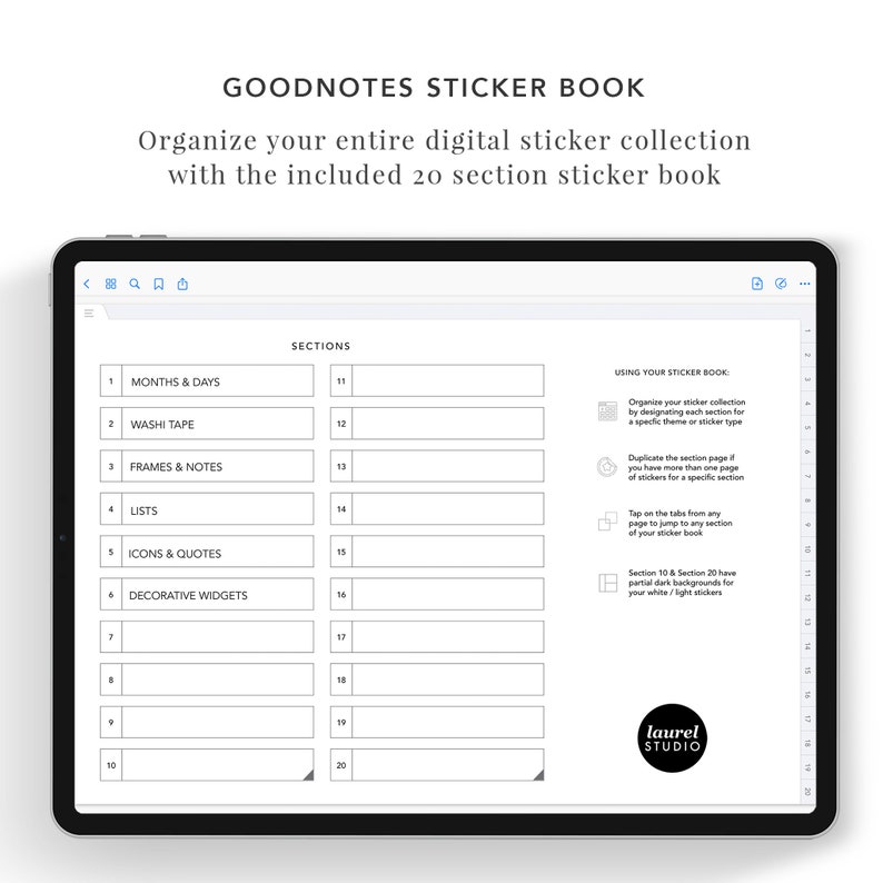 Digital Planning Sticker Set With Digital Sticker Book - Sparkle ...