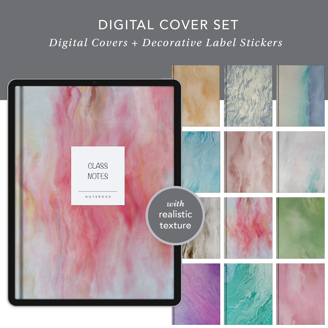 Digital Notebook Covers: Marble | Digital Cover, Goodnotes Cover ...