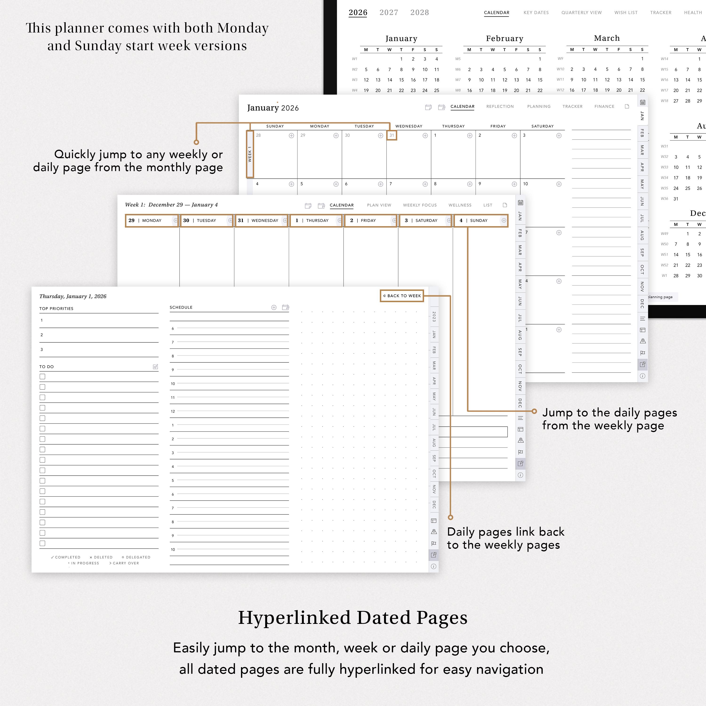 Ultimate 2026 Digital Planner With Calendar Scheduling Links - Goal ...