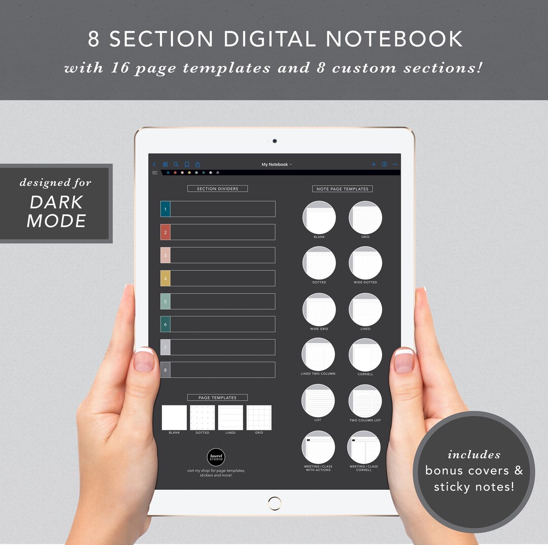 Dark Mode Digital Notebook | Goodnotes Notebook, Digibujo, Digital ...