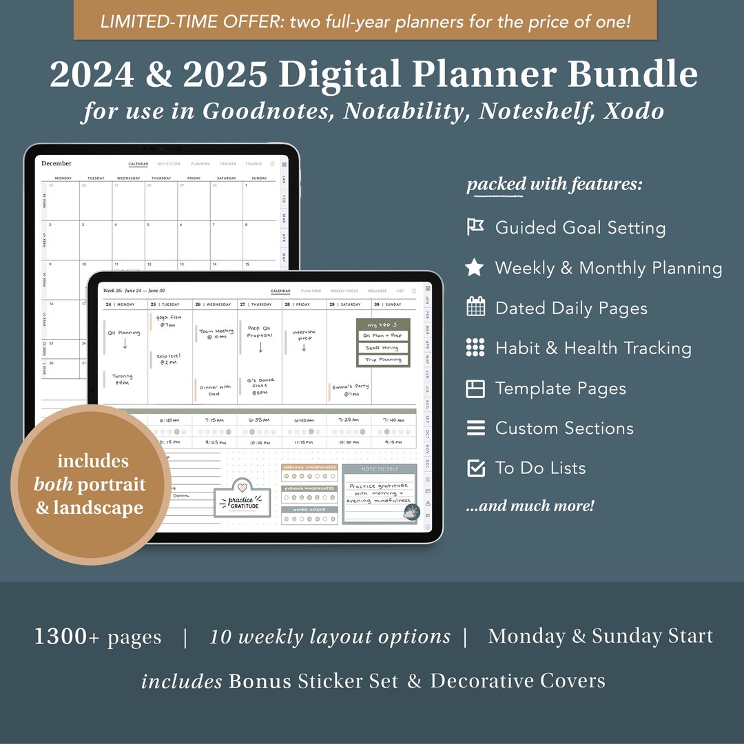 2024 2025 Digital Planner BUNDLE the ultimate digital goal planner ...