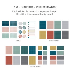 Notes & Overlay Shapes Digital Planning Sticker Set | Goodnotes ...