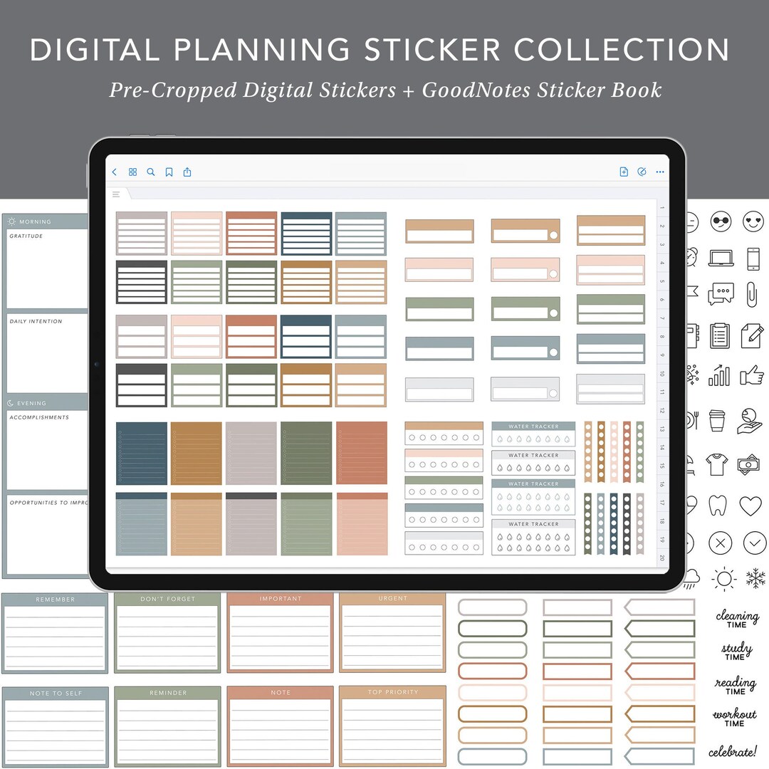 Digital Planning Essentials Sticker Set With Sticker Book - 500 ...