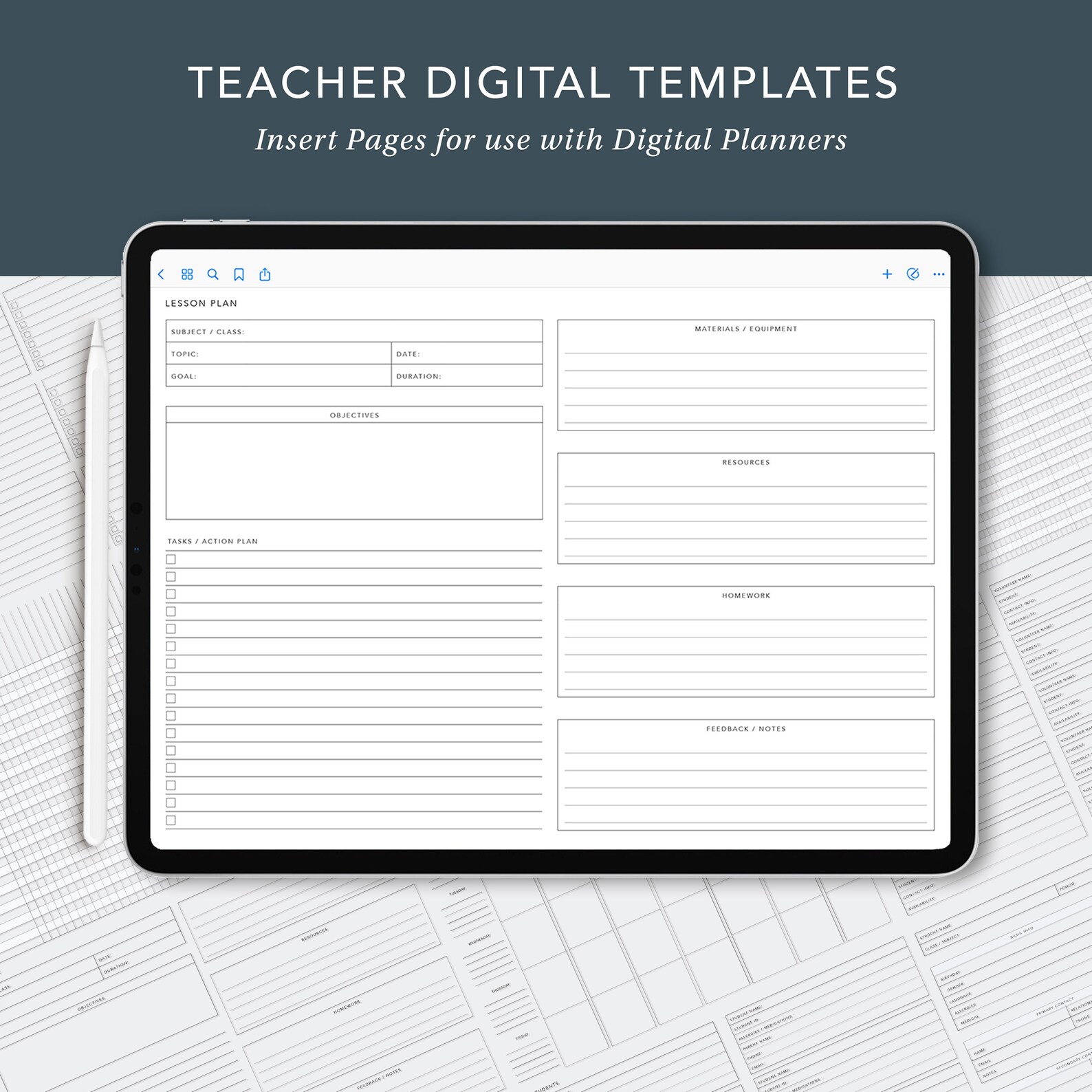 Teaching Insert Pages for Digital Planning Digital Planner - Etsy