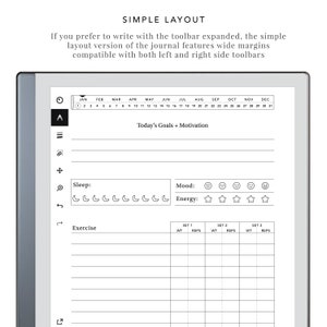 Fitness Journal for Remarkable and E-ink Tablets | Remarkable Template ...
