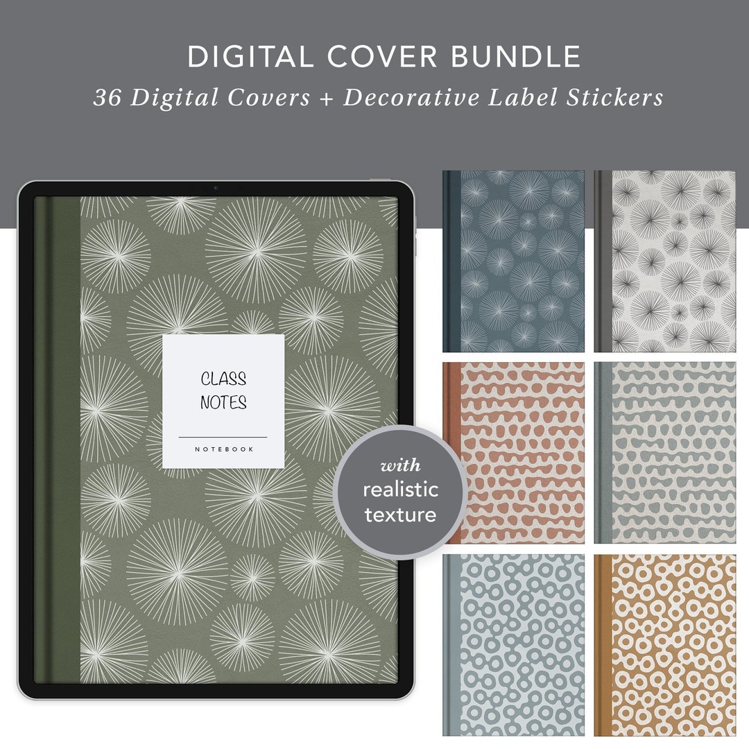 Digital Cover Bundle: Patterned | Digital Cover, Goodnotes Cover ...