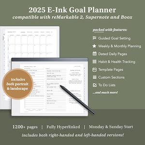 2025 E-ink Planner | Digital Planner Template for Use on Supernote ...