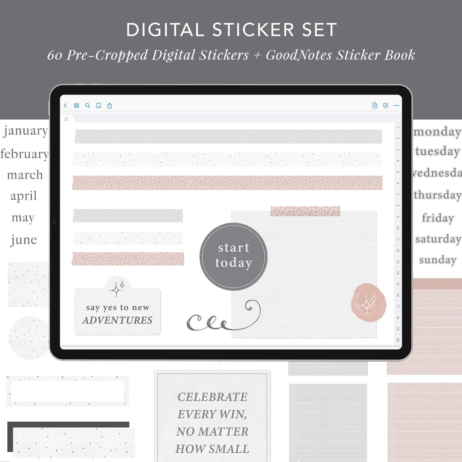 Digital Planning Sticker Set With Digital Sticker Book - Etsy