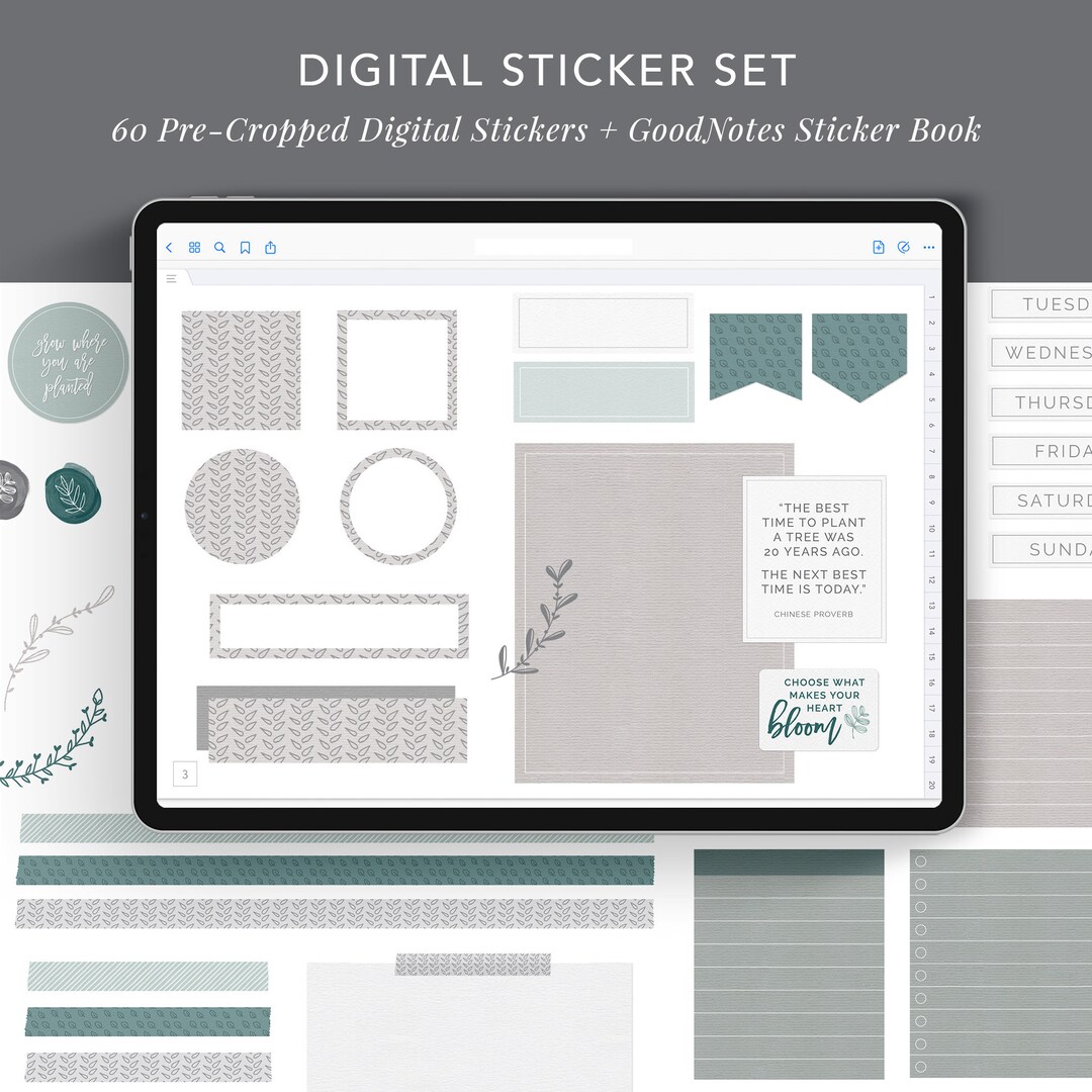 Digital Planning Sticker Set With Digital Sticker Book - Bloom ...