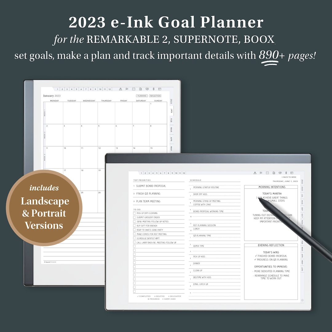 2023 Remarkable Eink Planner Remarkable Template Remarkable - Etsy Canada