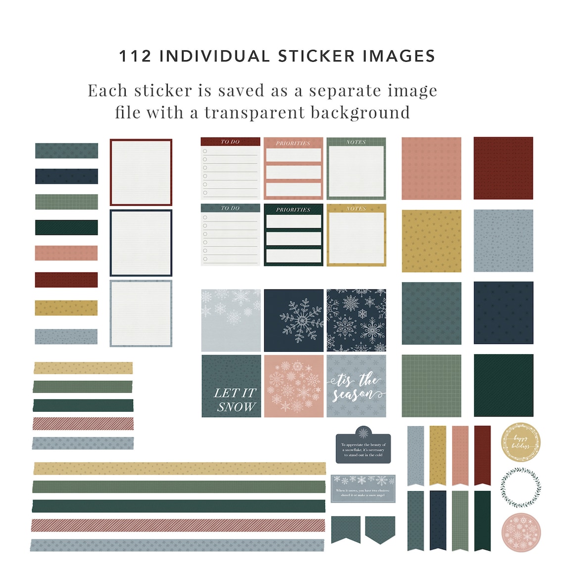 Winter Digital Planning Sticker Set Goodnotes Stickers | Etsy