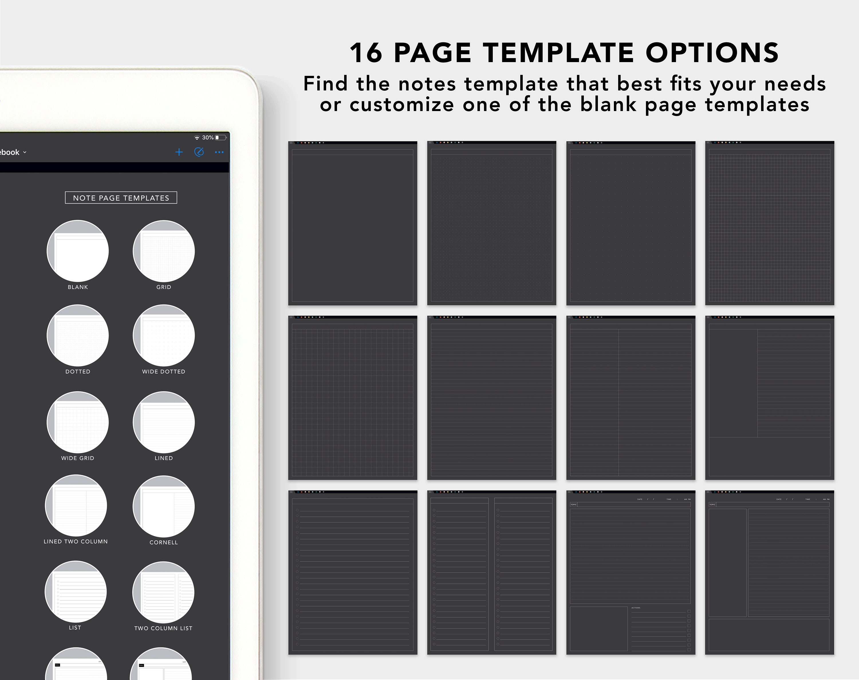Dark Mode Digital Notebook Goodnotes Notebook Digibujo - Etsy