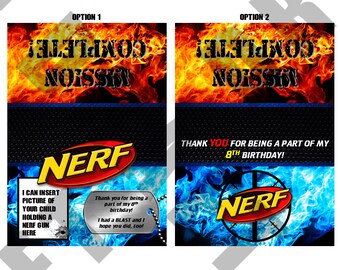 Nerf thank you card | Etsy