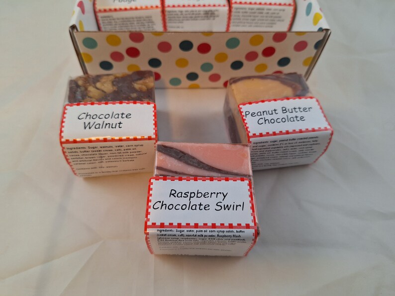 Fudge Sampler Box - Fudge Homemade Bars 2+ Lbs Gift With Customized ...