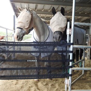 HORSE STALL GUARDS Black Open Mesh 24 Tall Hook Loop Closure Corner D ...