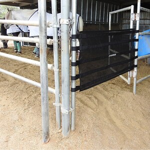 HORSE STALL GUARDS Black Open Mesh 24 Tall Hook Loop Closure Corner D ...