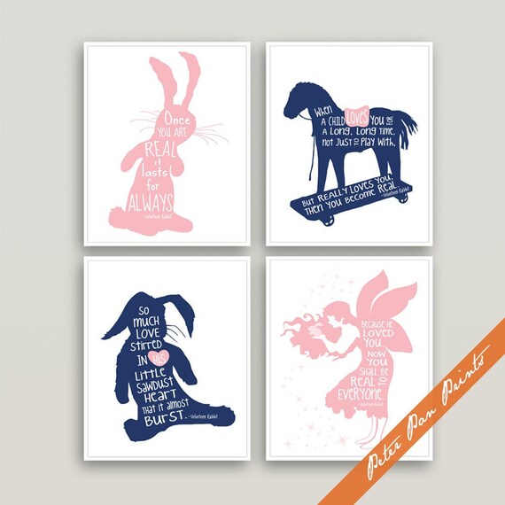 Velveteen Rabbit Quotes Set of 4 Unframed Art Print | Etsy