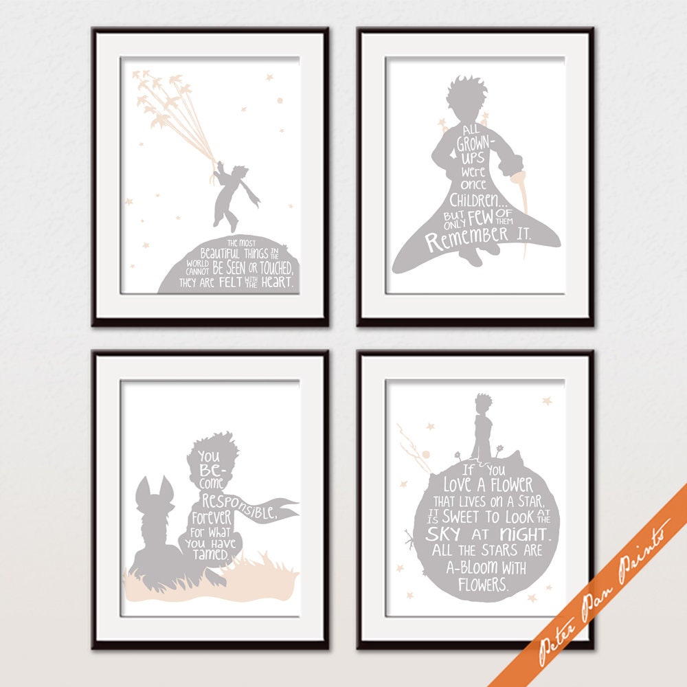The Little Prince Imagination Quotes Set of 4 Art Prints - Etsy