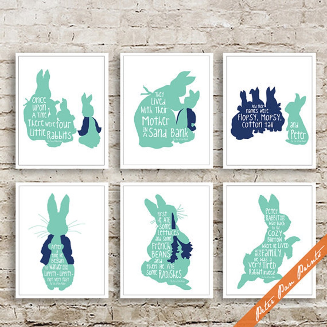 Peter Rabbit Wall Decor Peter Rabbit Art Prints Set of 6 Art - Etsy