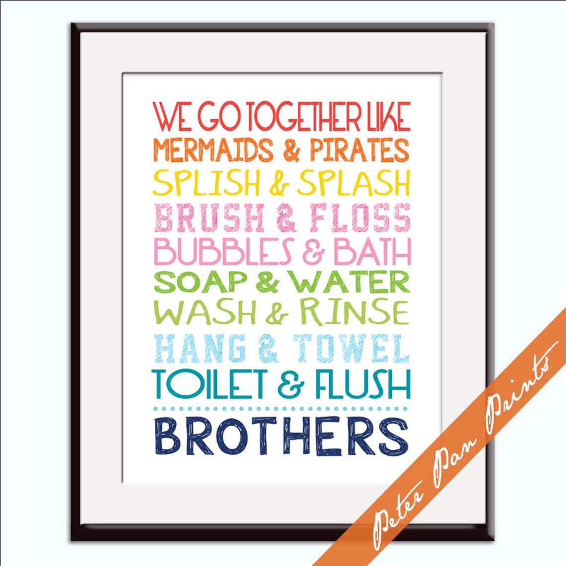 We Go Together Like Brothers Unframed Art Print featured - Etsy